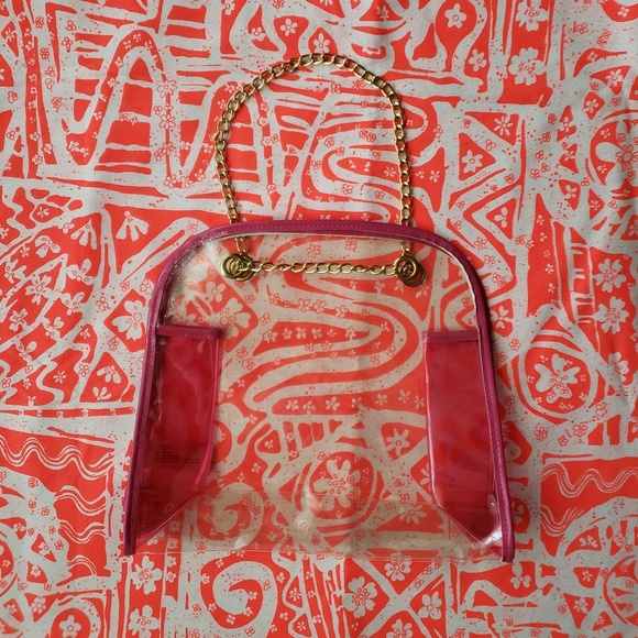 Bags | Y2k Clearpink Plastic Purse | Poshmark